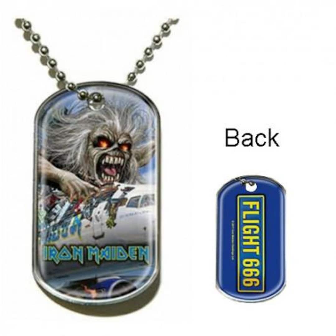 Iron Maiden - 'flight 666' "dog Tag"-style Necklace, Design on Both ...