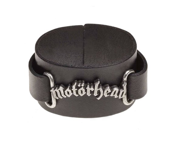 MOTORHEAD 'Logo' black leather wristband made by Al… - Gem