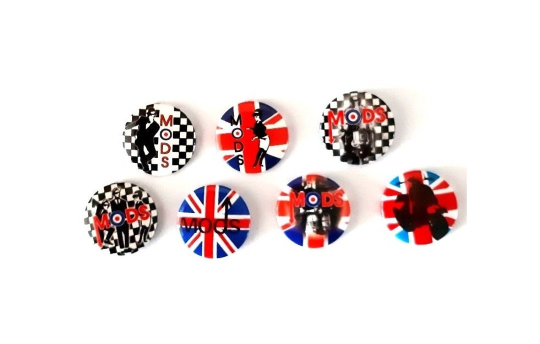 Mods Ska X 7 Vintage Pinback Buttons. 2 Tone, Mod, Ska Dancing , 2 Tone ...