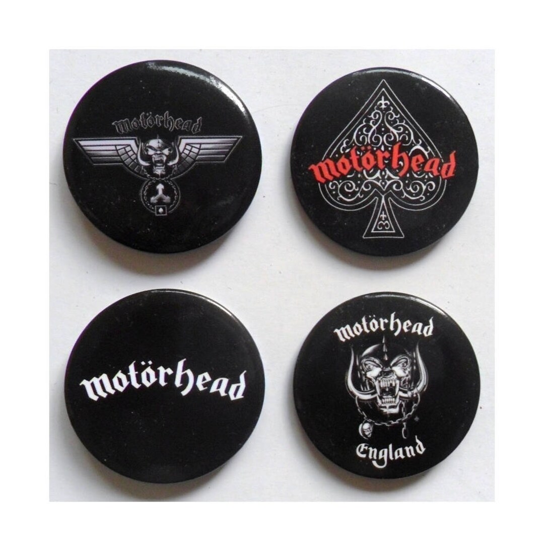 MOTORHEAD Set of 4 Badges / Pinback Buttons. Pins: - Etsy