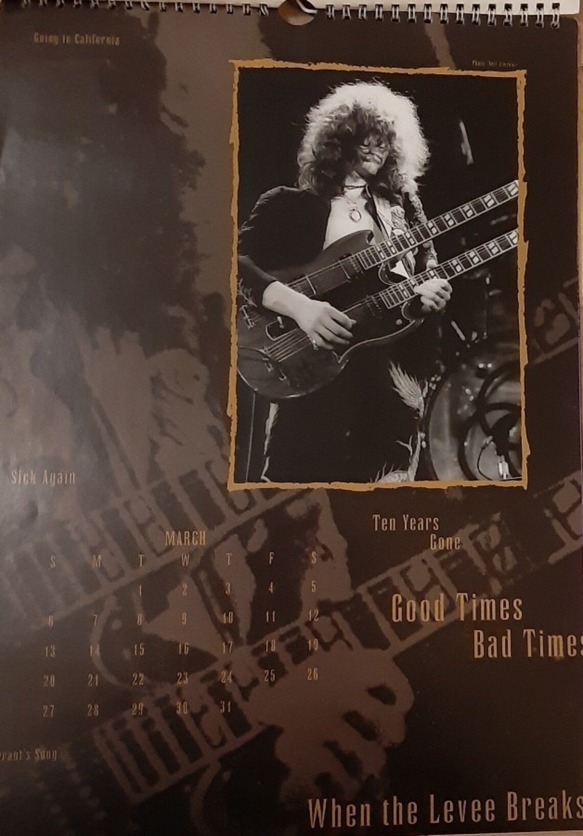 Led Zeppelin 1994 Calendar. Official by Danilo, Dates Match 2022. British Rockers. Robert Plant ...
