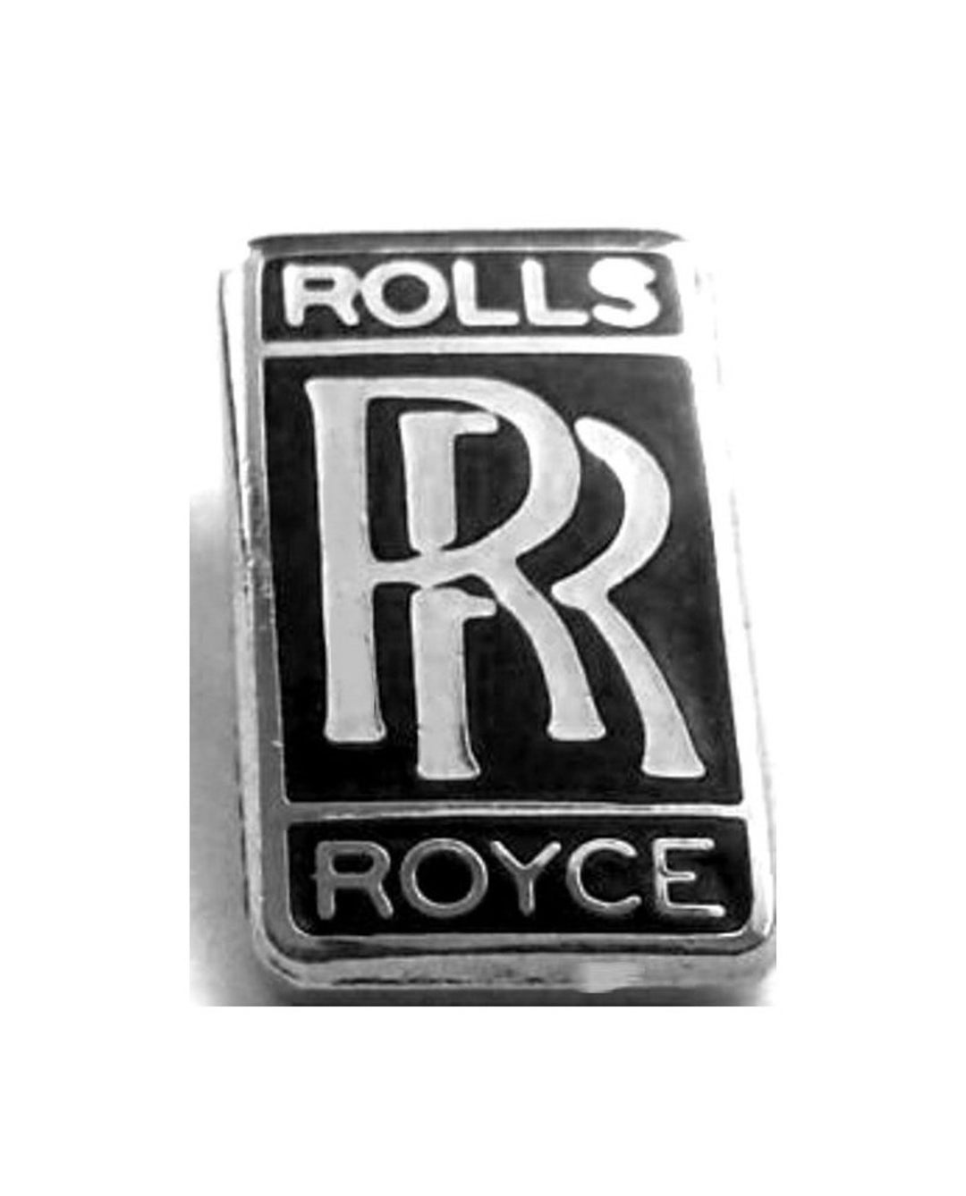 Rolls Royce Pin -vintage Badge, Enamel Car Pin Metallic Silver on Black ...