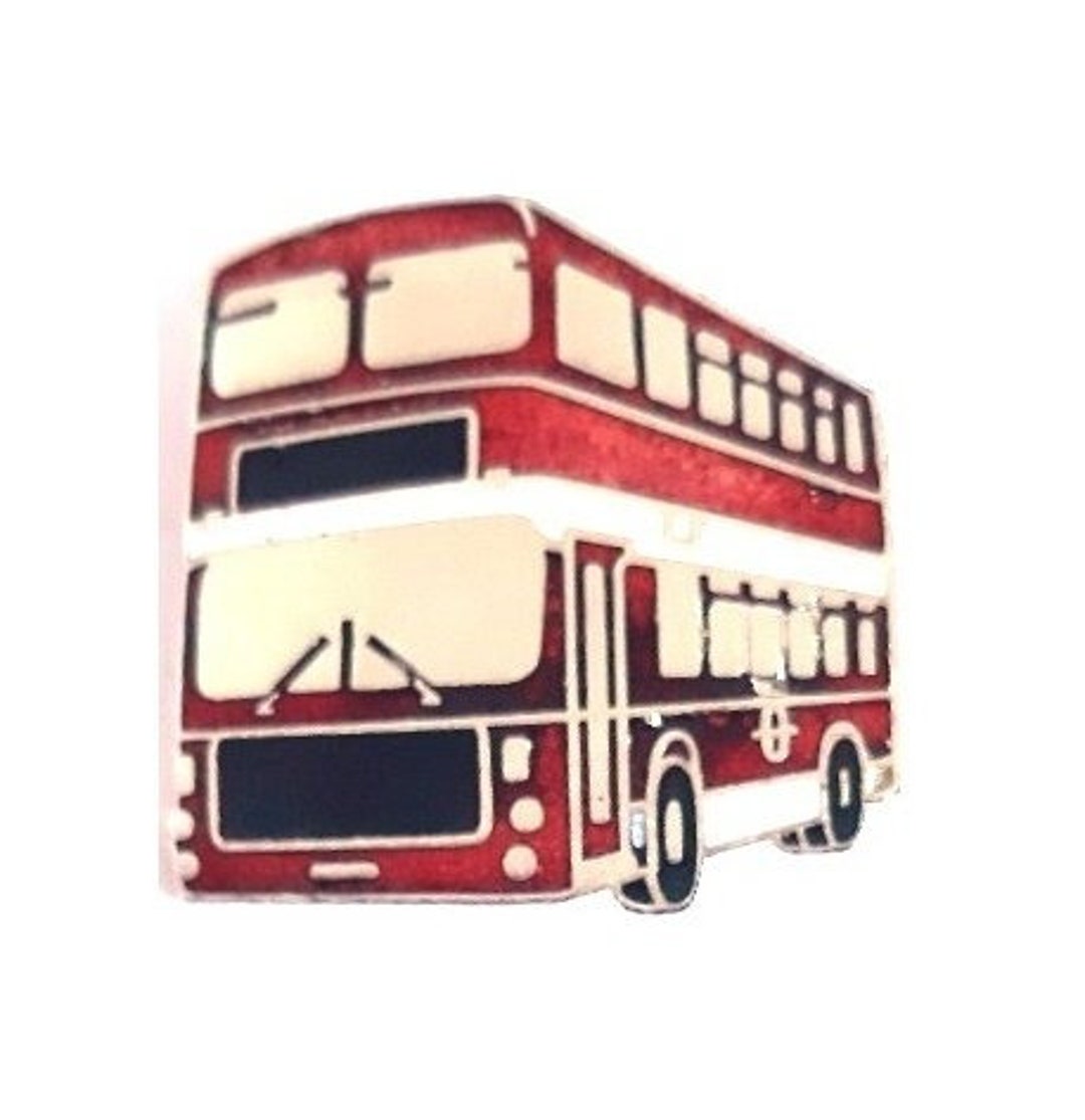 Bus Pin, Double Decker Vintage Bus Pin, Enamel Chrome L Brooch - Etsy