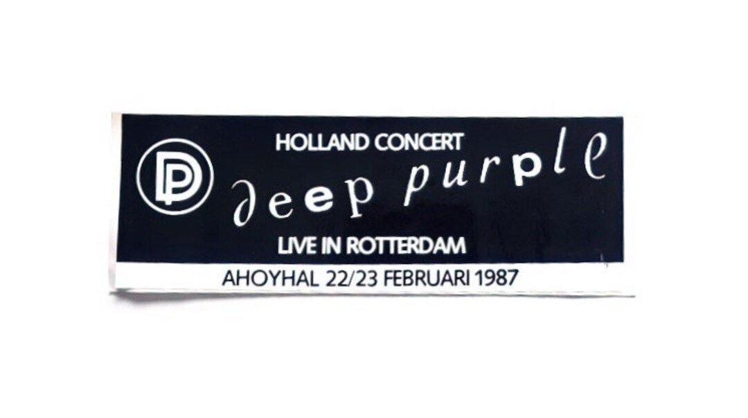 Deep Purple - Vintage Sticker Holland Concert Live in Rotterdam 1987 - Etsy