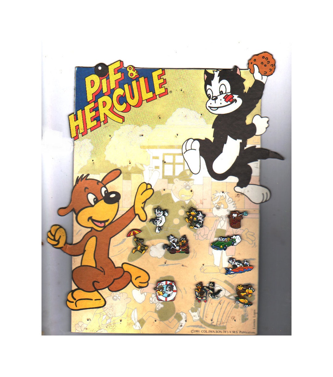 PIF & HERCULE French Comic Strip Character X 10 Vintage Pins, on ...