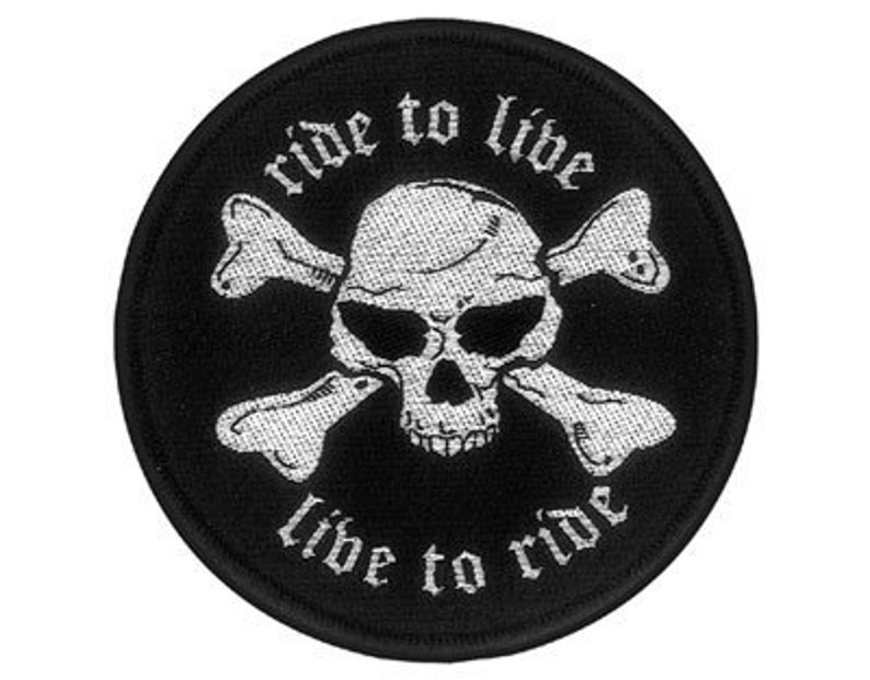 Ride to Live Patch Live to Ride Skull and Crossbones Patch, Biker Woven ...