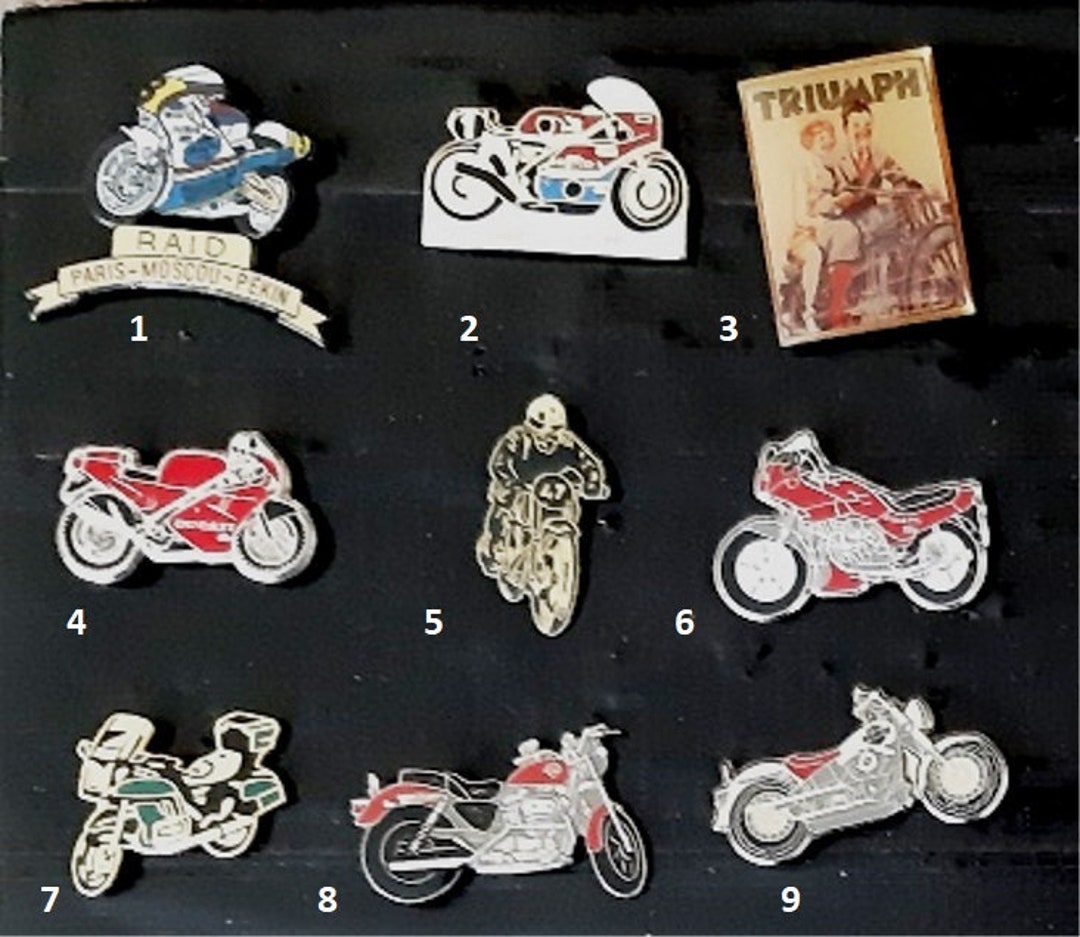 Motorcycle Pins You Choose Design. Motorcycle and Vintage Biker Enamel ...