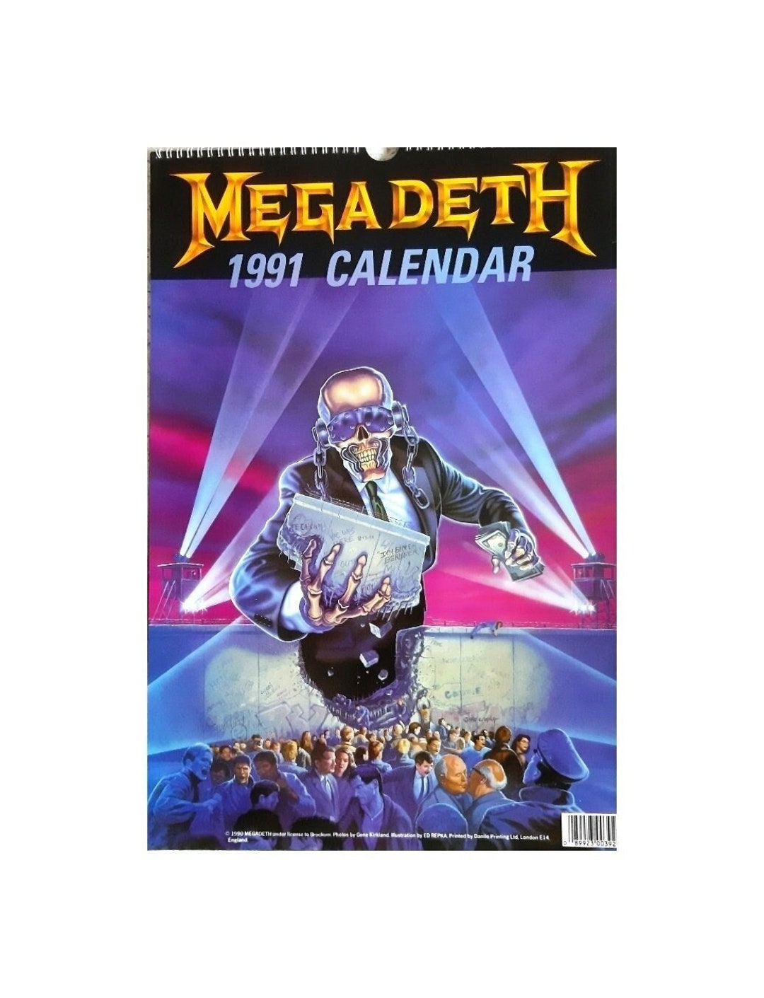 Megadeth 1991 Calendar . Dates Match 2019 . Official, Heavy Metal ...