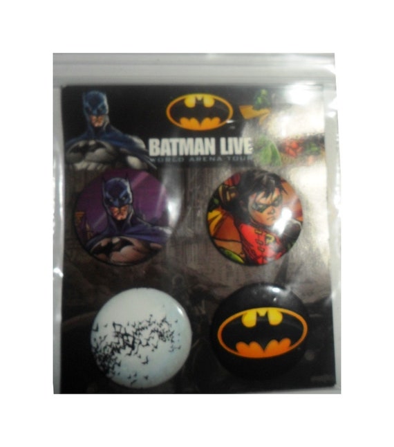 BATMAN LIVE pack x 4 pinback buttons. Licensed … - Gem
