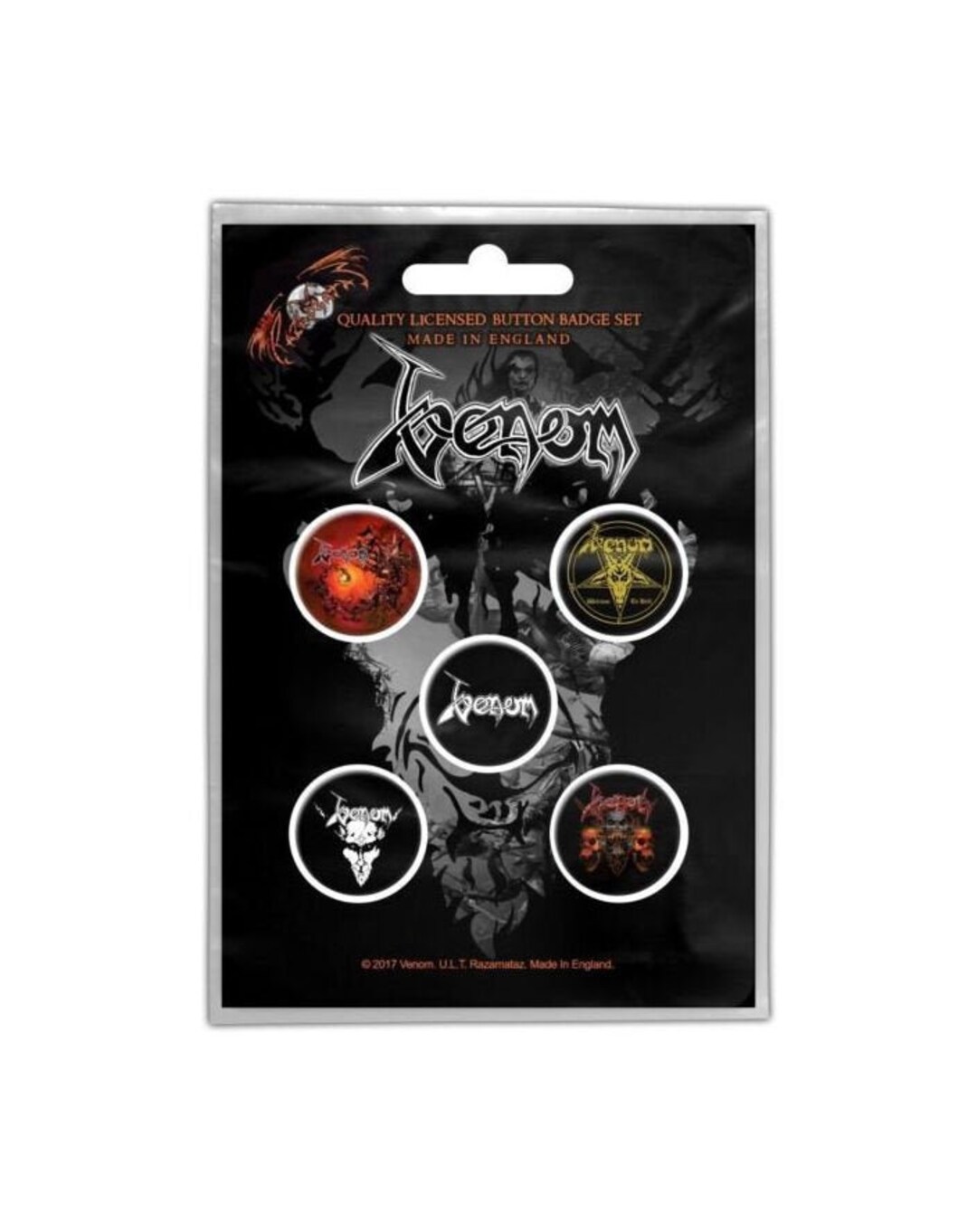 VENOM Official Button Badge Pack X 5 Badges / Pins . Quality Licensed ...
