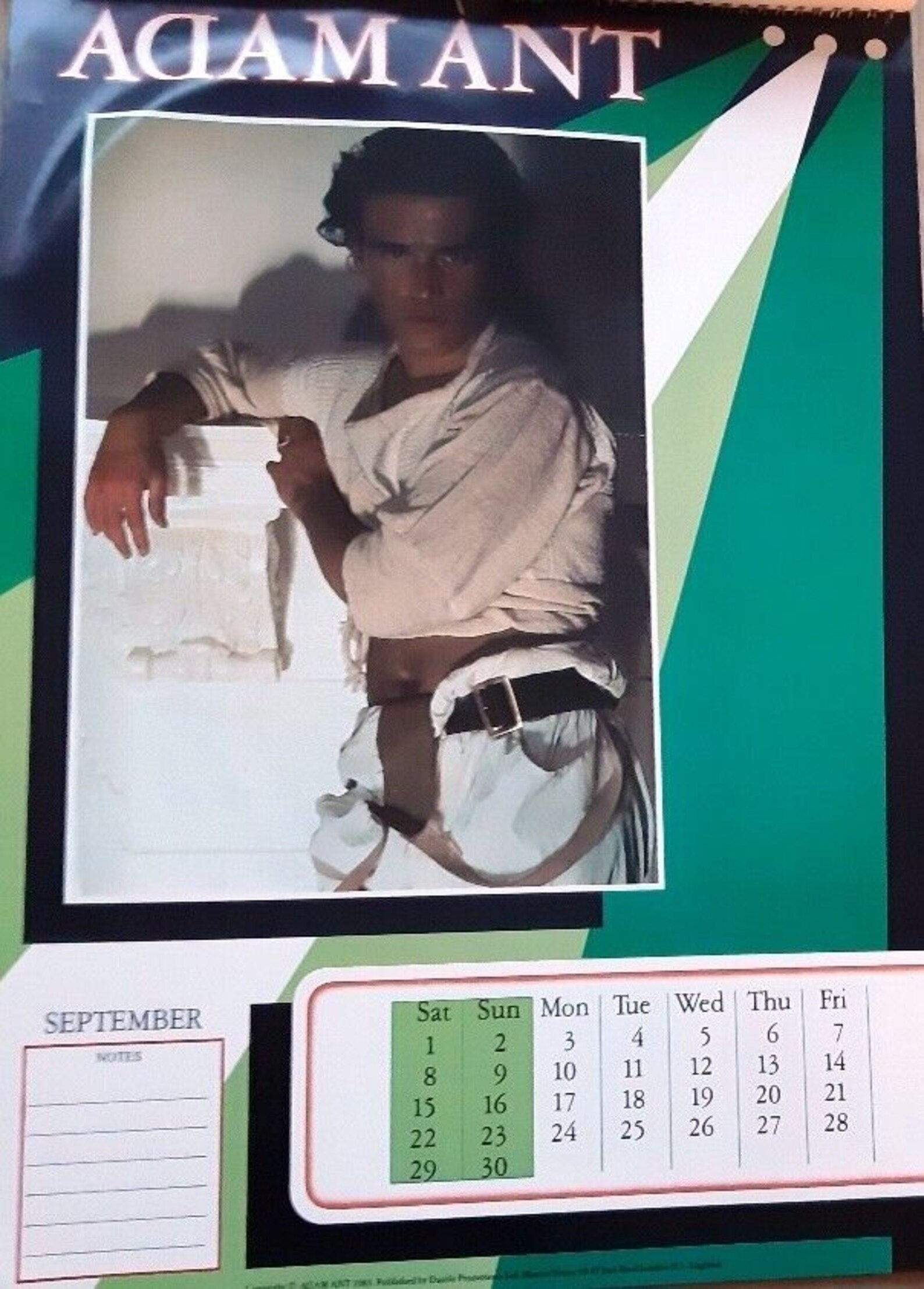 Adam Ant 1984 Calendar, Official , British Punk Band, New Wave - Etsy