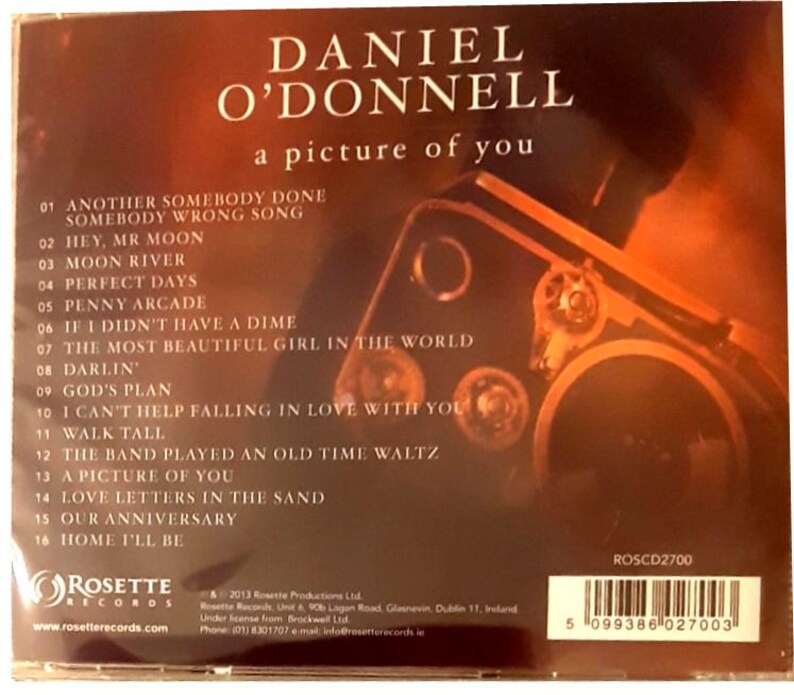 DANIEL O'DONNELL - A Picture of You CD , Rosette Records Irish Easy ...