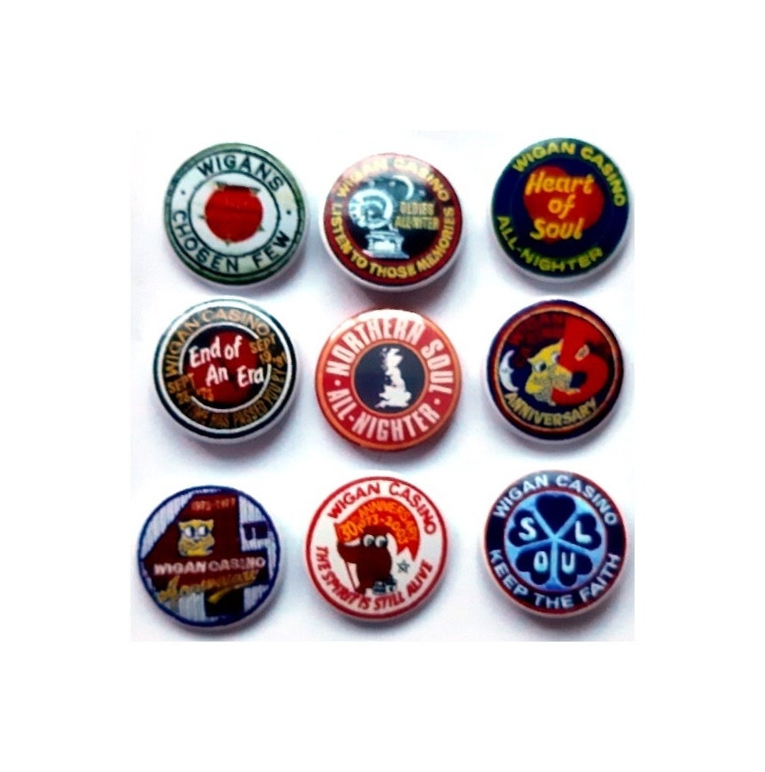 Northern Soul Badges X 8 Vintage Button 1 Inch Badges. Originals, Wigan ...