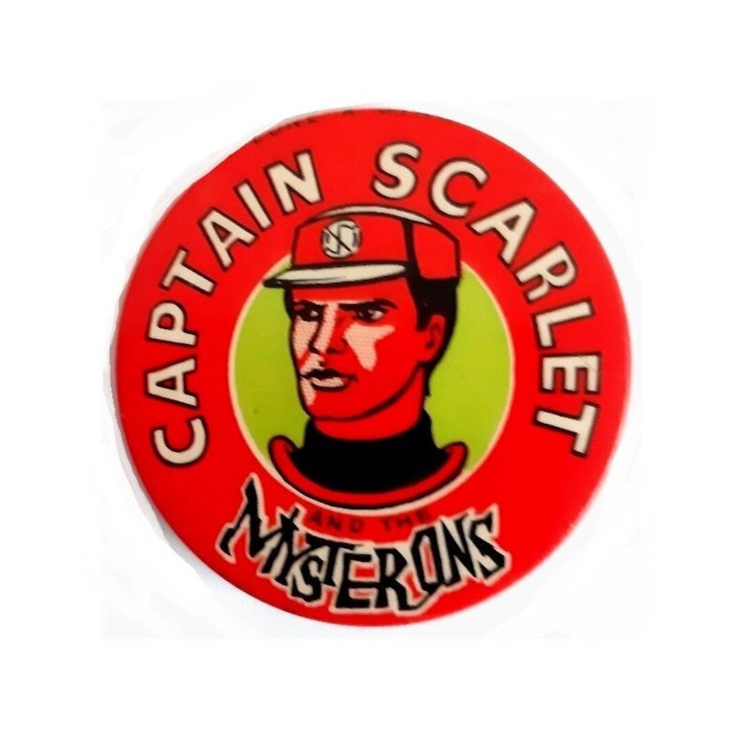Captain Scarlet and the Misterons Pin . Vintage 1967 Original . 58mm ...