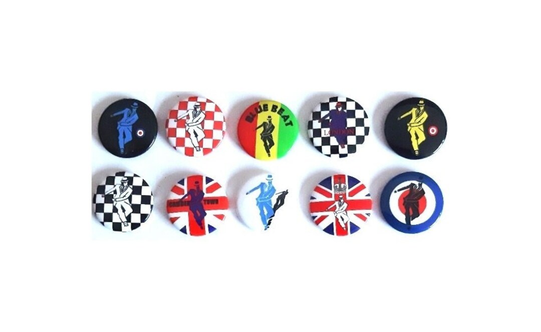 SKA BADGES X 10 New 1 Inch 25mm Button Badges. Original Design Dancing ...