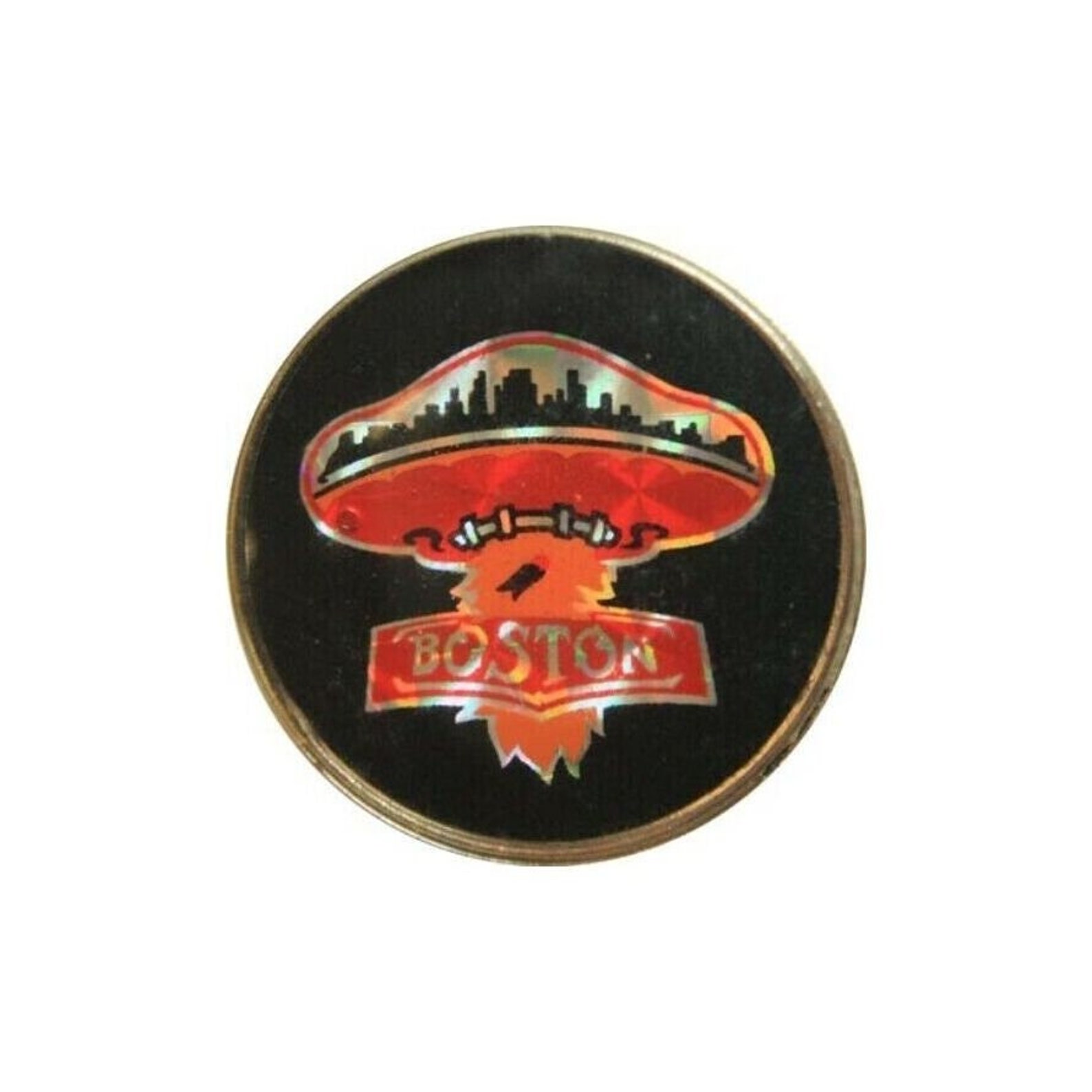 Boston Pin, Vintage Enamel Crystal Prismatic . Original 80's - Etsy