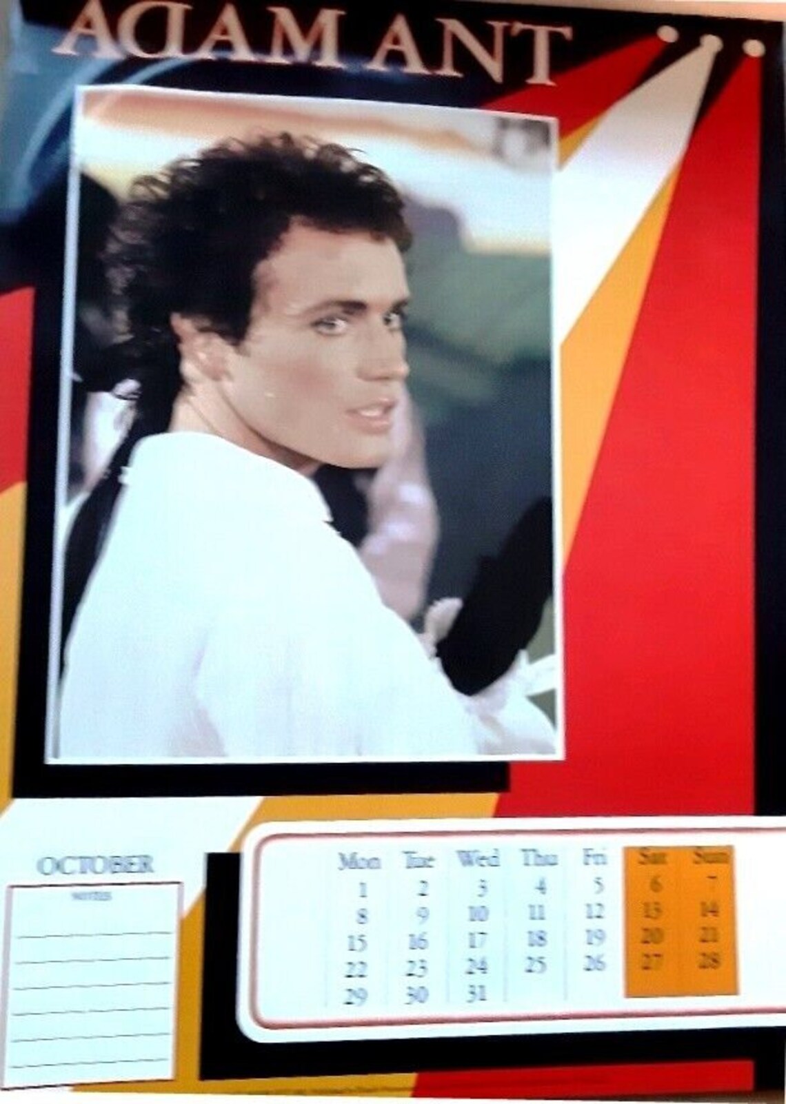 Adam Ant 1984 Calendar, Official , British Punk Band, New Wave - Etsy
