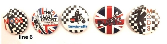Mods pinback buttons. You choose set: 2 tone, mod, S… - Gem