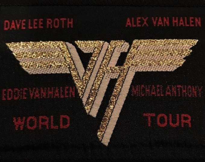 VAN HALEN Patch, World Tour Vintage Woven Sew on Patch. Eighties ...