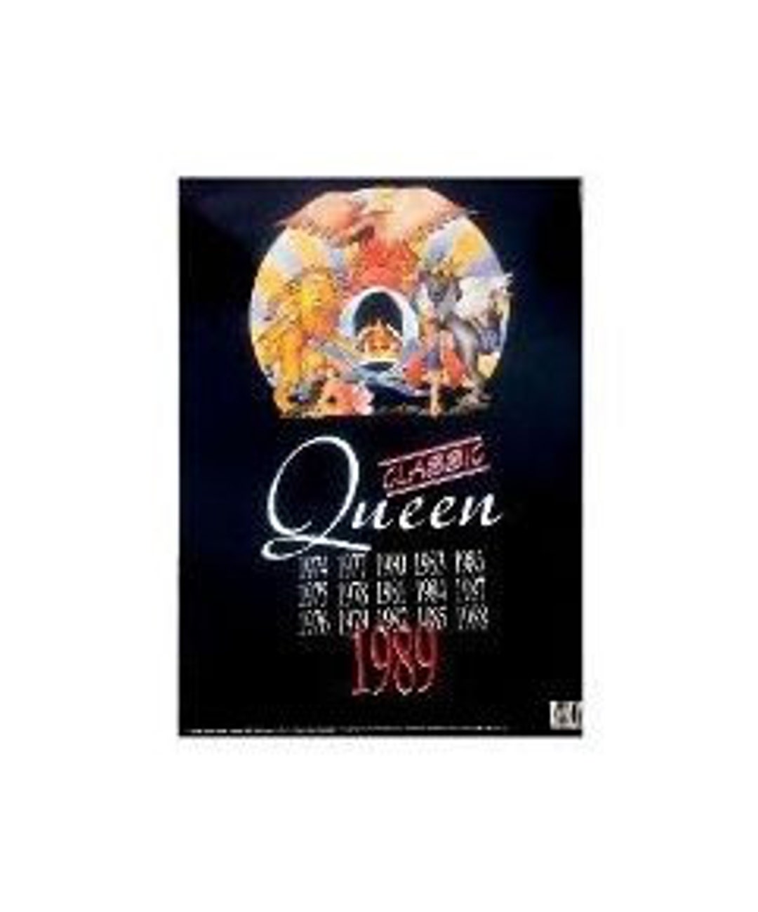 Queen 1989 Calendar Vintage Classic Freddie Mercury Brian May John ...