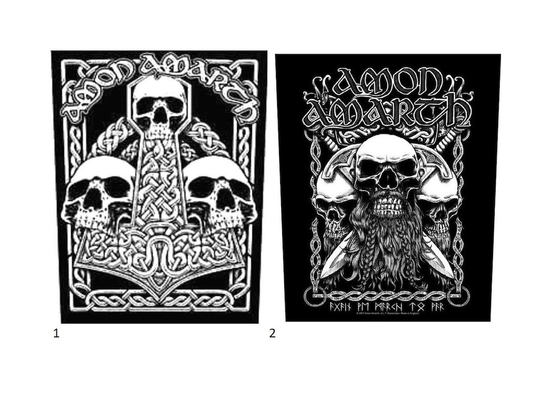 Amon Amarth Backpatch You Choose Design: Printed Backpatch Officially Licensed.1. 3 Skulls 2 ...