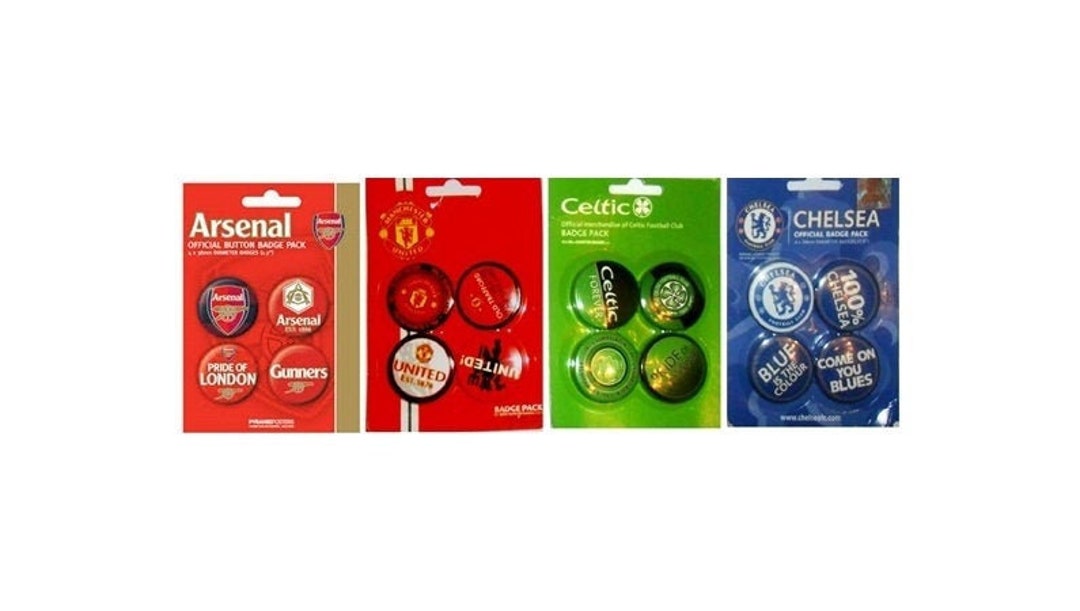 Football Official Buttons Packs: Arsenal / Man United / Celtic ...