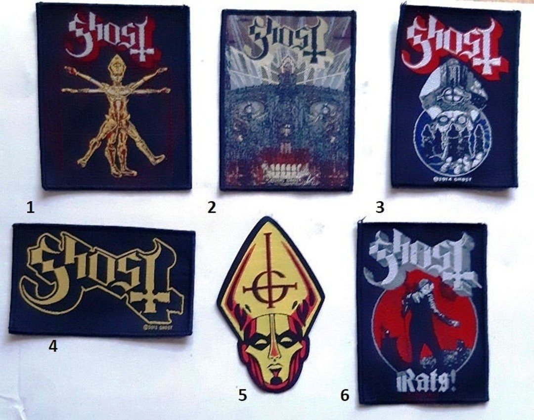 Choose Ghost Patch - 6 Designs You Choose Which Design- Sew on Woven Patches Rats, Papa Head ...