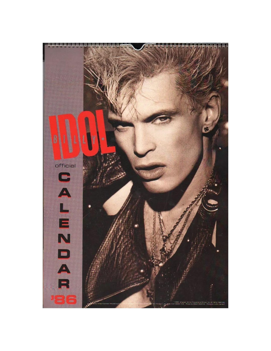 Billy Idol Calendar 1986. Punk Rock Music, Singer - Etsy
