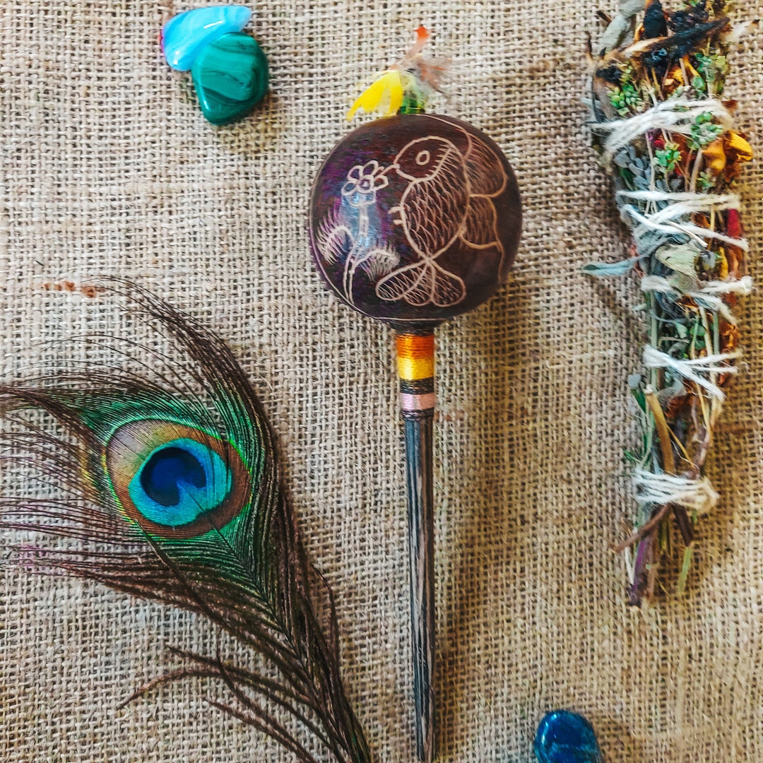 Hummingbird Healing Rattle Hand-carved Gourd Rattle Shamanic Rattle ...