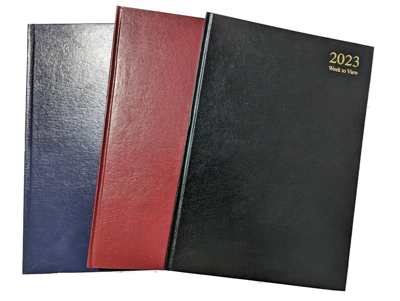 A4 Diary Week to View Page a Day Desk Diary Case Bound Diary UK Office ...