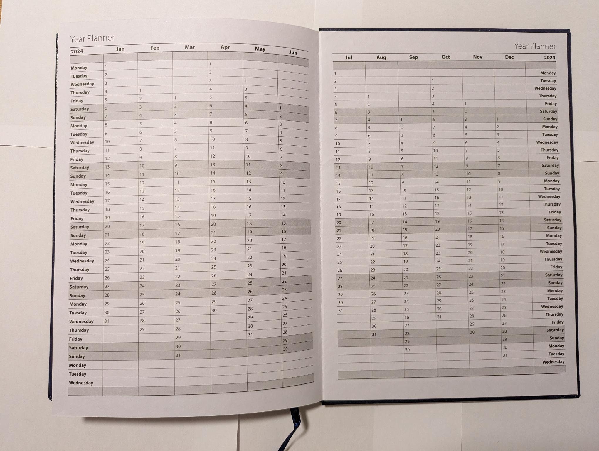 A4 Diary Week to View Page a Day Desk Diary Case Bound Diary UK Office ...