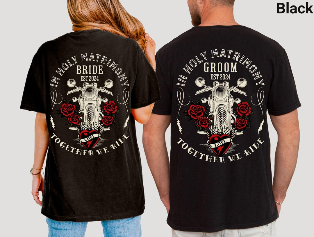 Couples Motorcycle Matching Shirts, Motorcycle Shirts, Just Married ...