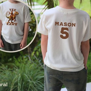 Personalized Cowboy Dinosaur Toddler Birthday Shirt, Yee Rawr Shirt ...