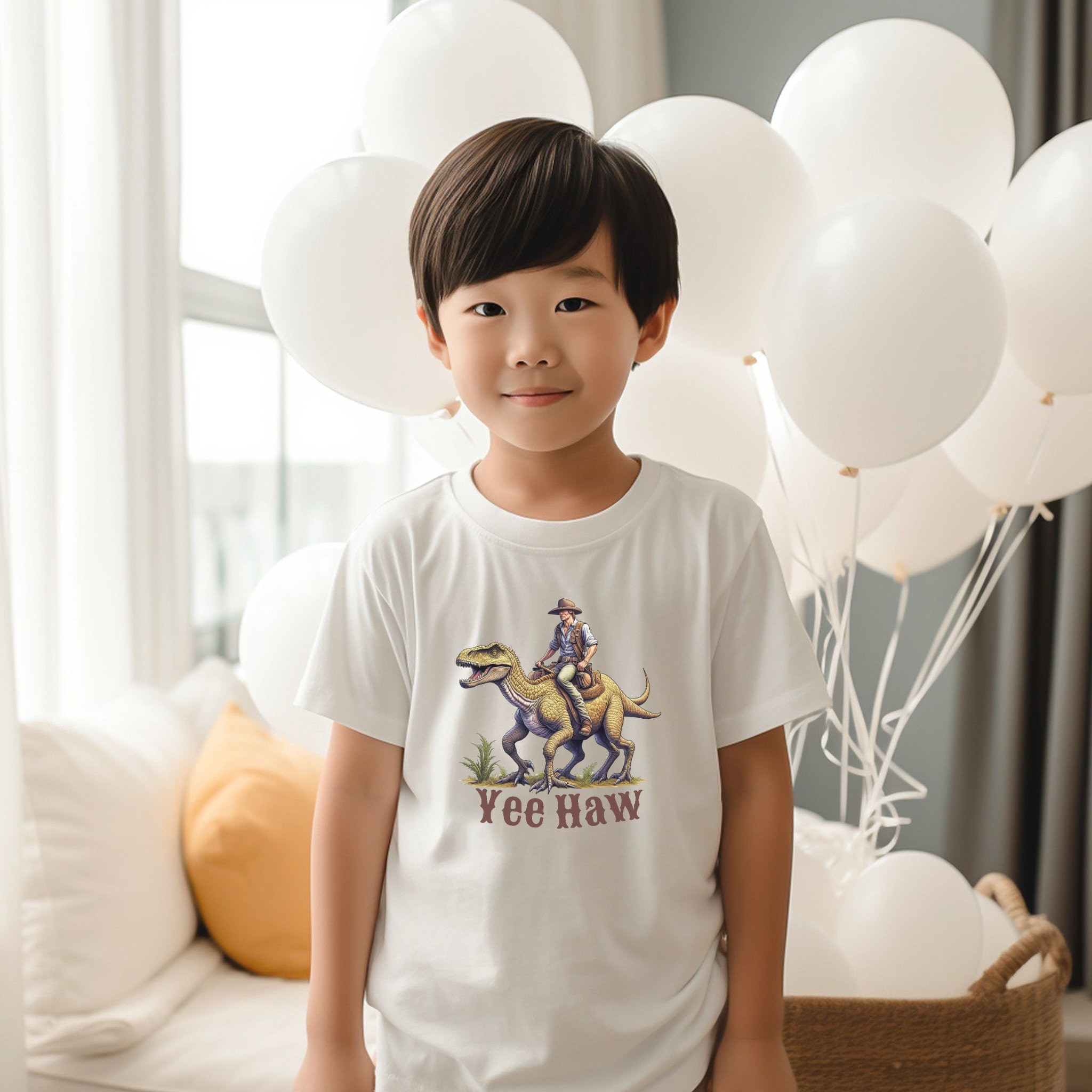 Cowboy Dinosaur Kids Shirt Cowboy Riding Dinosaur Yee Haw - Etsy