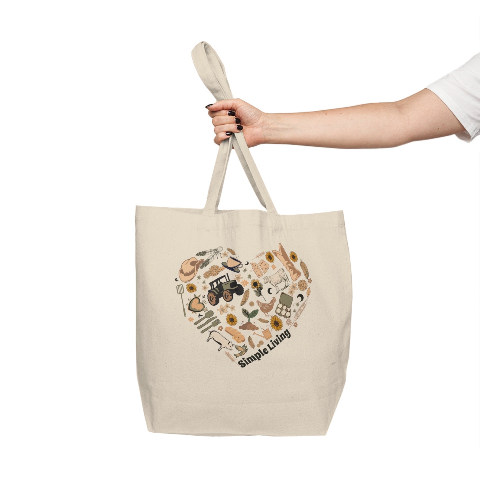 Simple Living Large Tote Bag Farm Life Bag Farmer Women Tote Bag ...