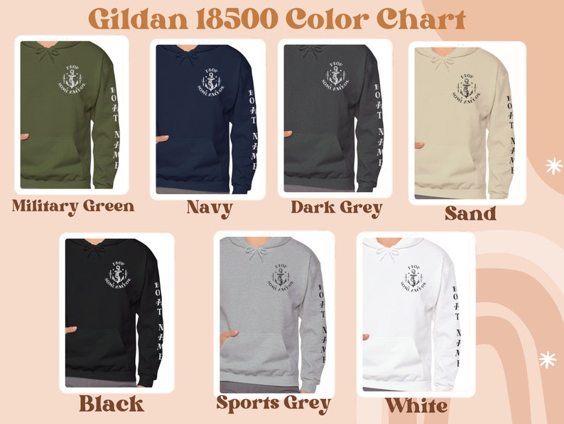 Custom Boat Name on Sleeve of Hoodie for Men Boating Sweatshirt ...