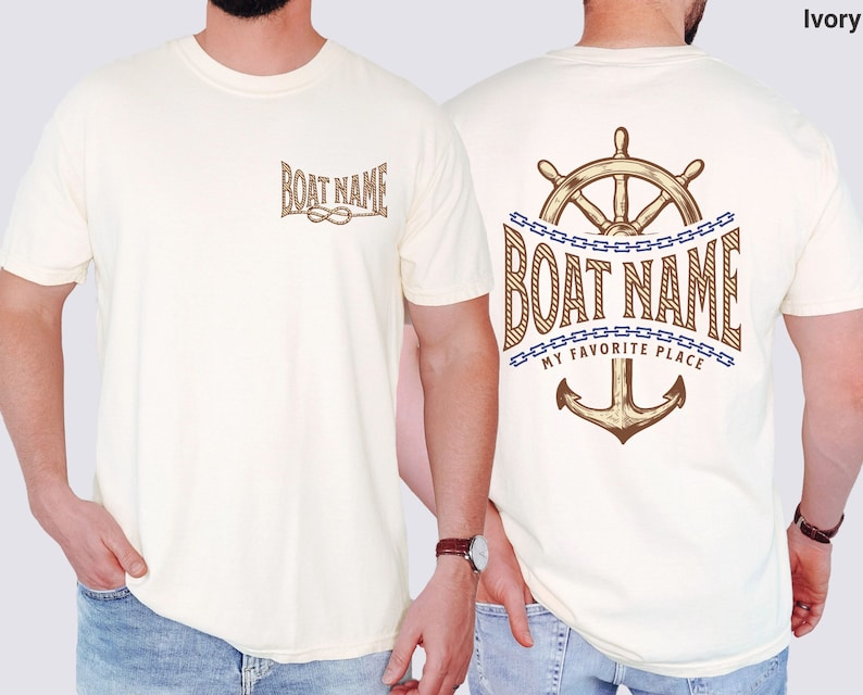 Custom Boat Name Shirt Men Boating Shirt Personalized Boat Name Gift ...