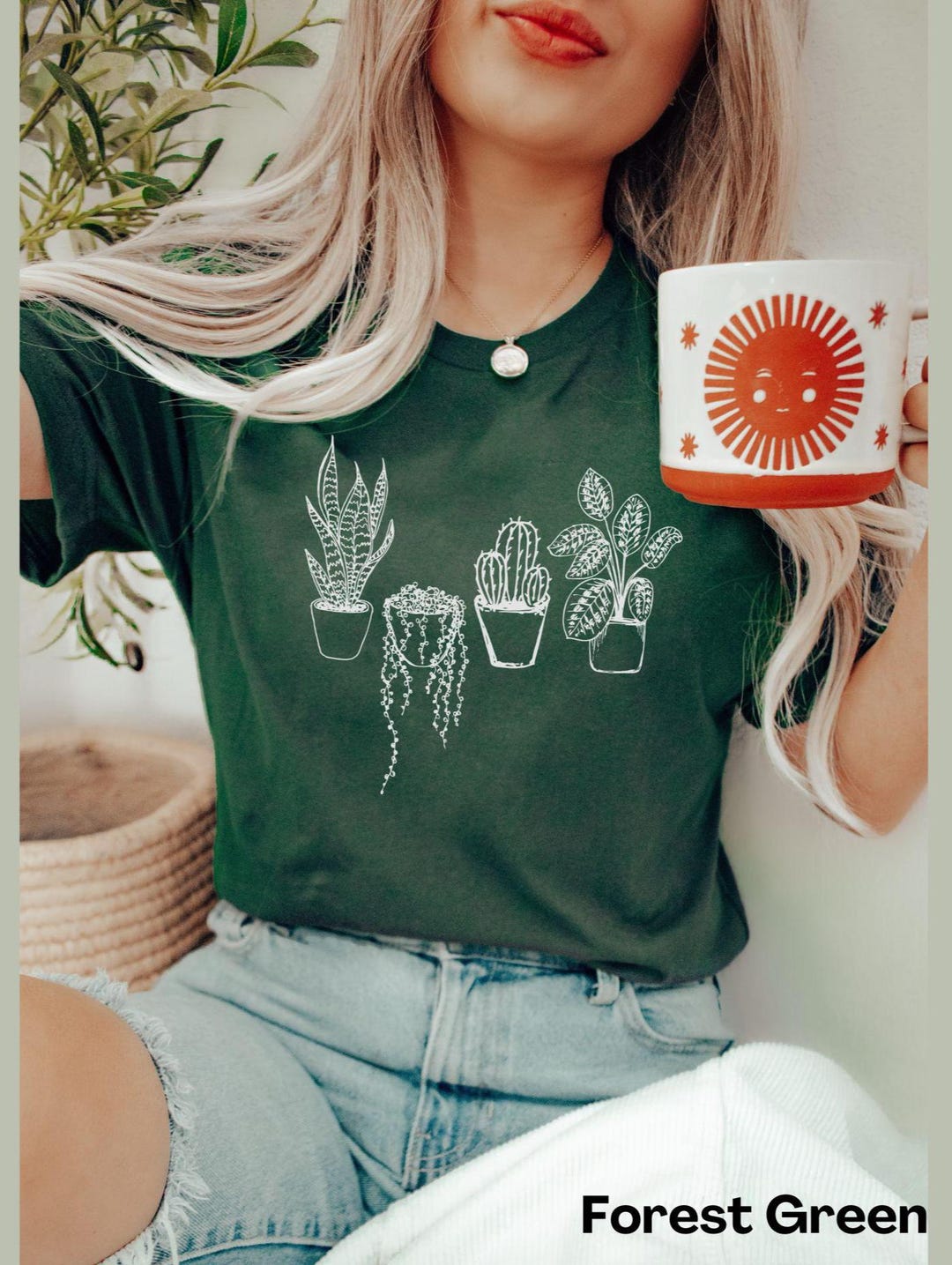 Houseplant Shirt, Plant Shirt, Botanical Minimalist Shirt, Gardening ...
