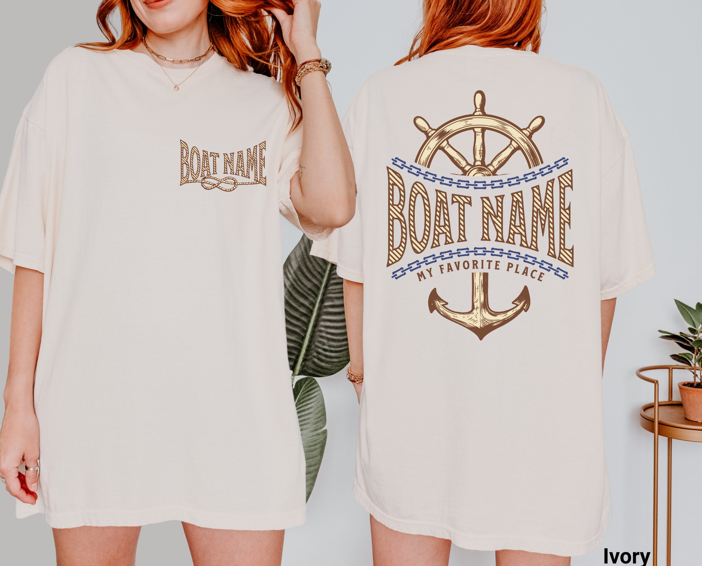 Custom Boat Name Shirt Men Boating Shirt Personalized Boat Name Gift ...