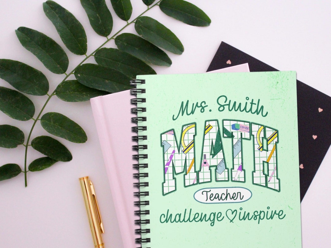 Personalized Math Teacher Notebook, Math Teacher Gift, Custom Teacher ...