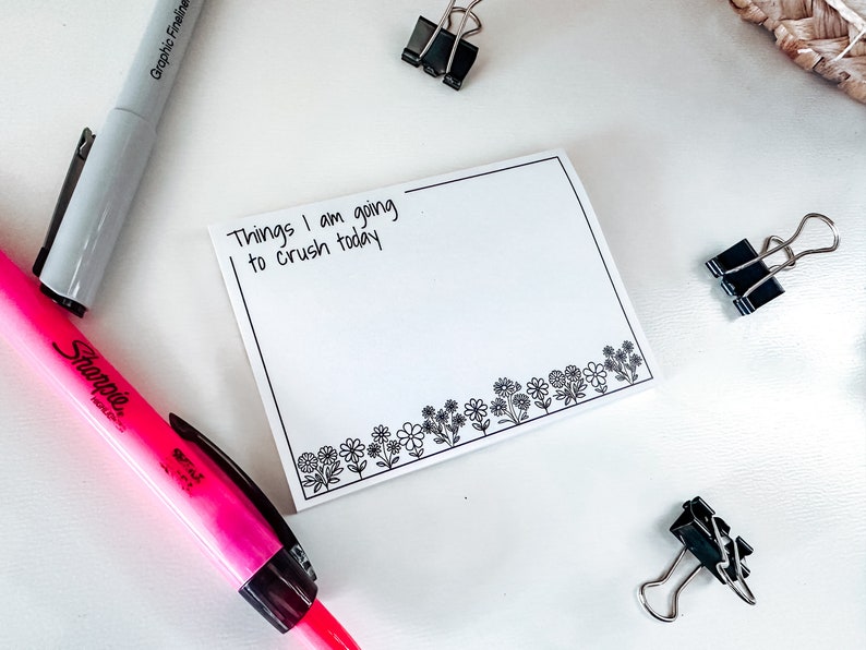 Motivational Post-it® Note Pads Cute Sticky Notes Floral Stationary ...