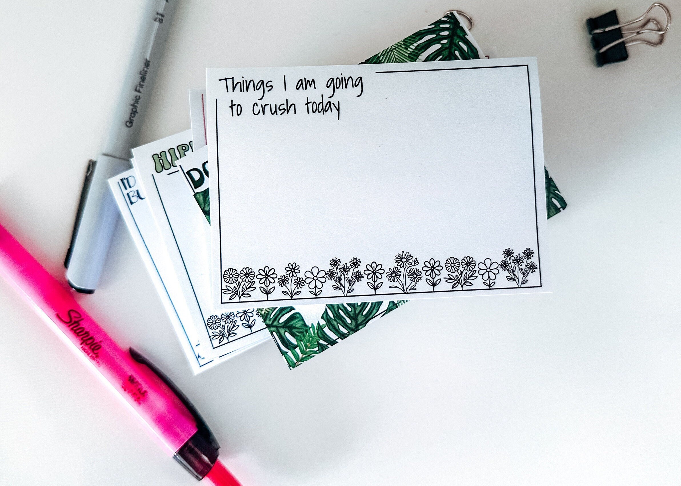 Motivational Post-it® Note Pads Cute Sticky Notes Floral Stationary ...