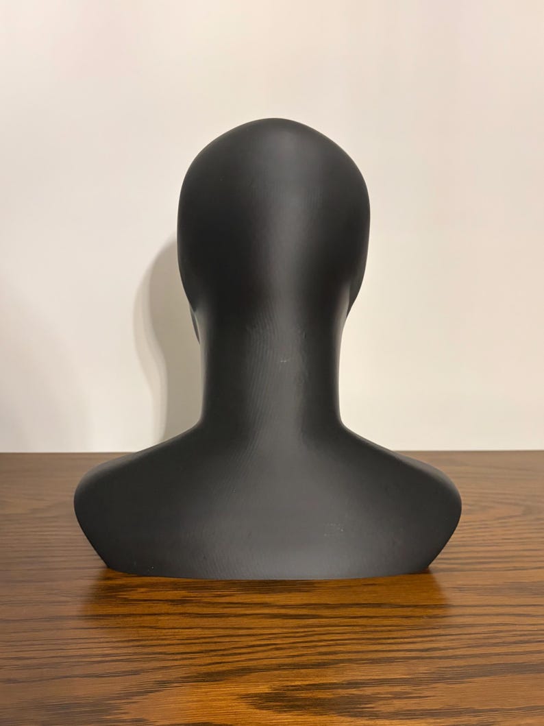 3D Printed Headform Display – Black Mannequin Bust for Masks & Cosplay ...