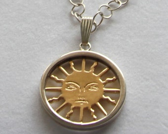 Silver sun necklace sunshine necklace you are my sunshine