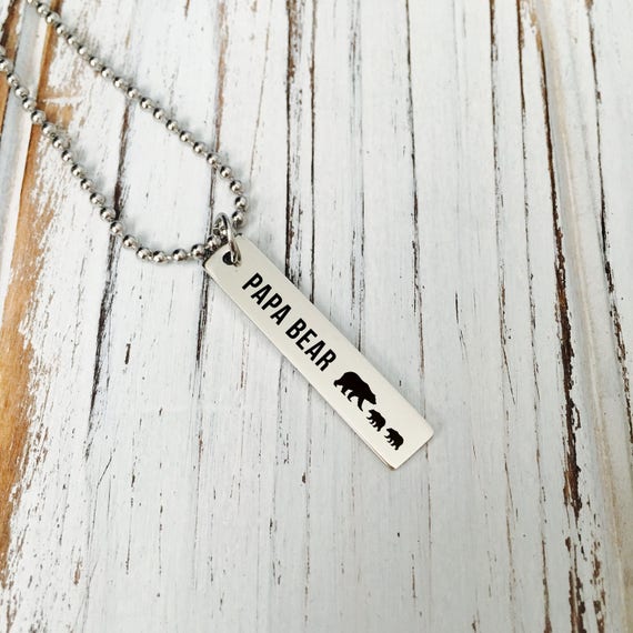 PAPA BEAR Necklace/ Father's Necklace/dad - Etsy