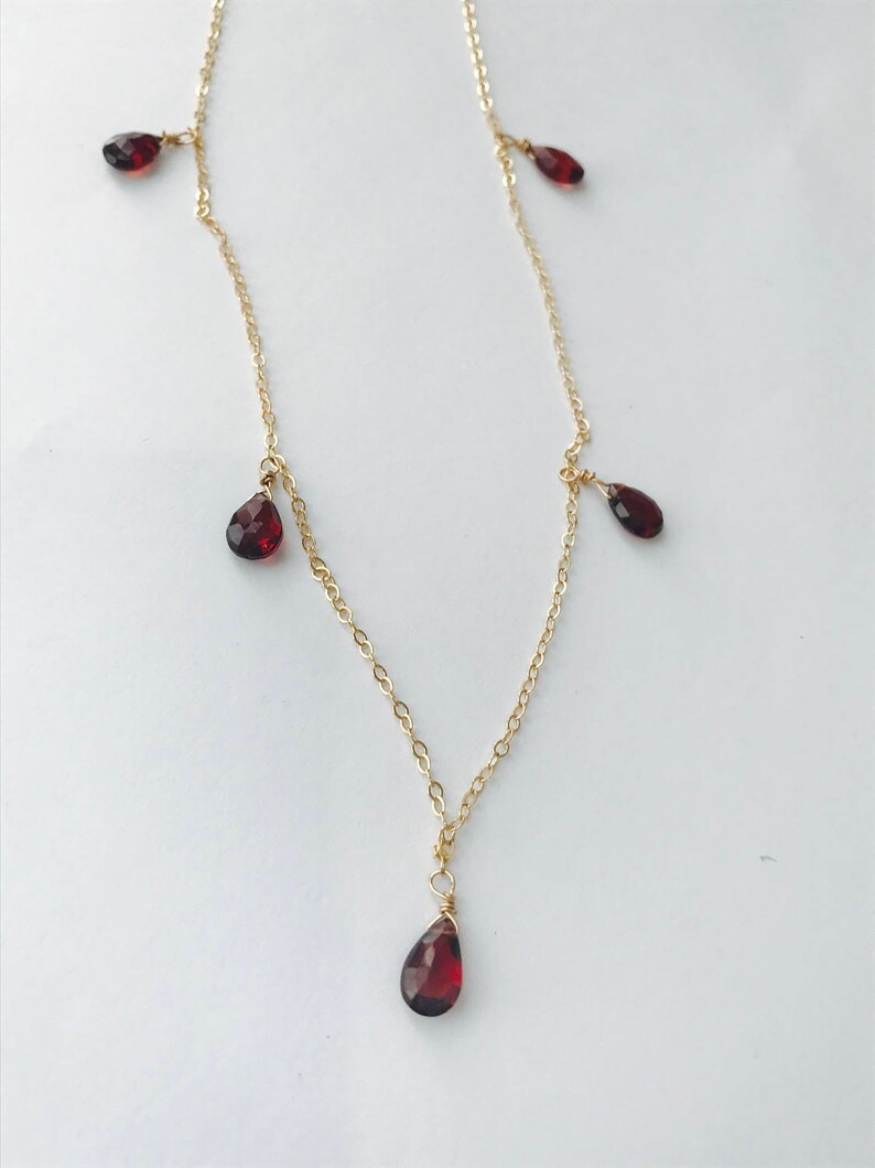 Garnet Necklace Briolettes Necklace January Necklace January | Etsy