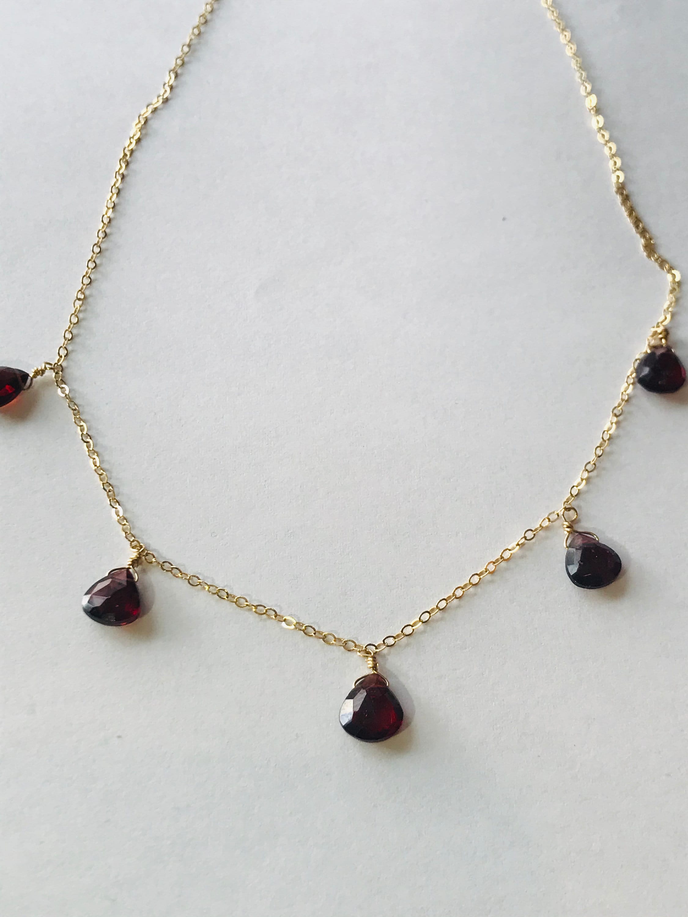 Garnet Necklace Briolettes Necklace January Necklace January | Etsy