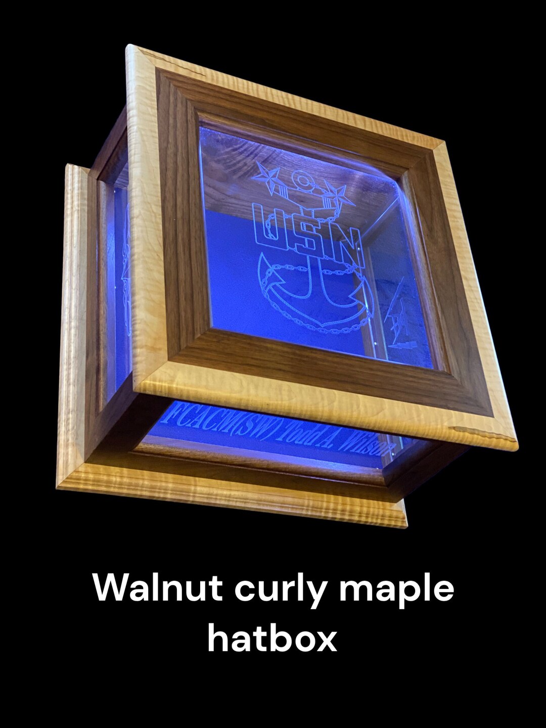 Walnut Curly Maple Hatbox With Leds - Etsy