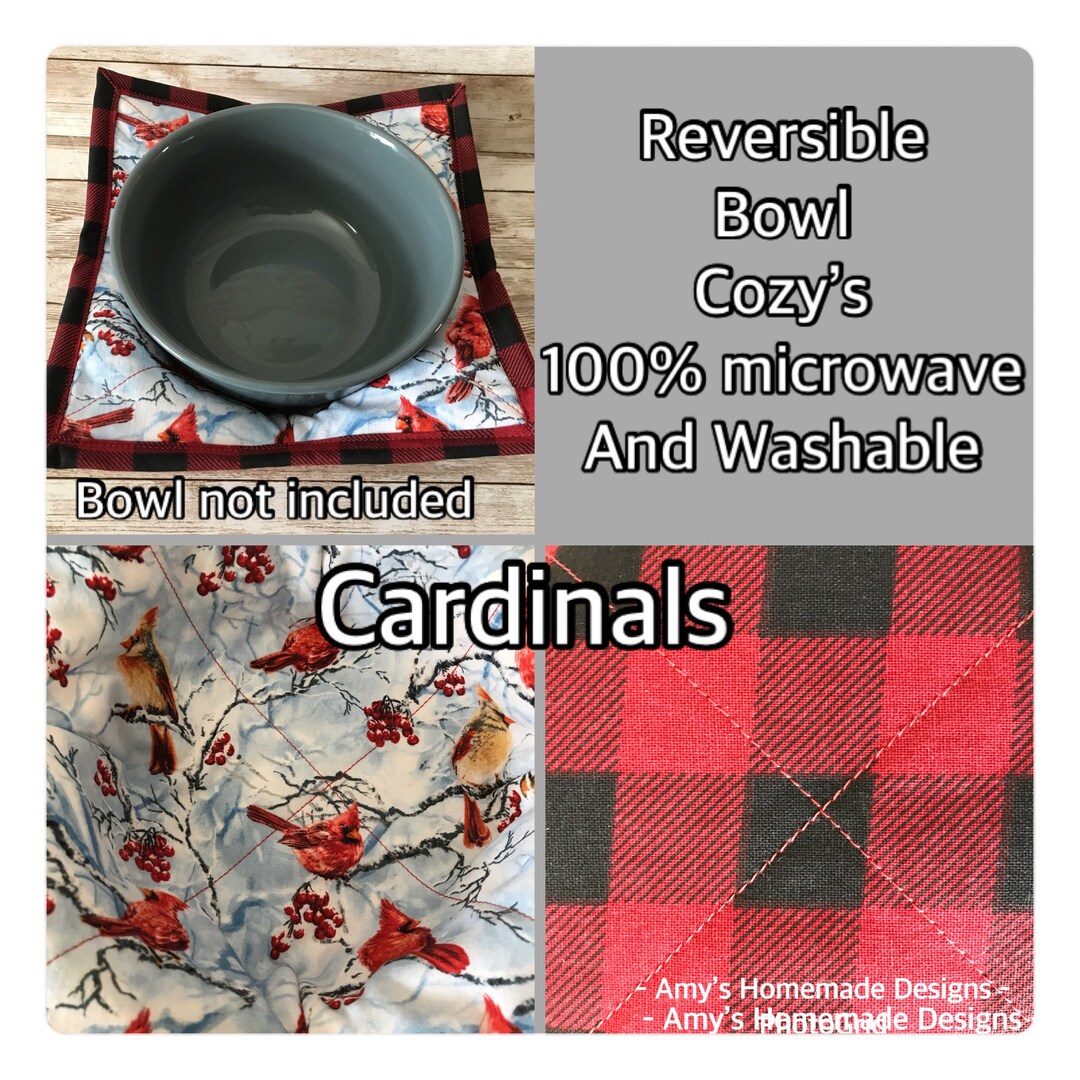 Microwave Bowl Cozy's Cardinal Bowl Cozy's - Etsy