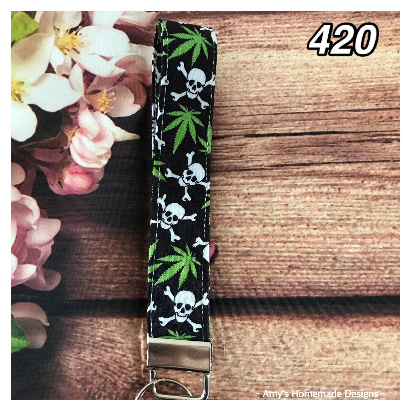 Cannabis Keychain Marijuana Leaf Keychain Pot Leaf Wristlet - Etsy
